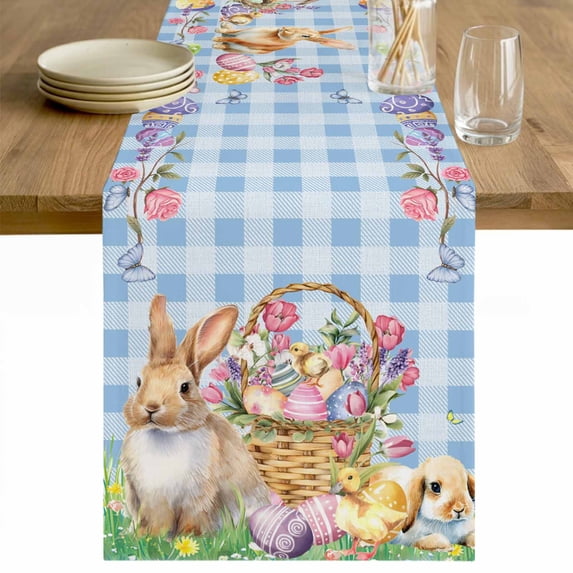 Easter Bunny Table Runner 108 Inches Long Farmhouse Dress Scarves ...