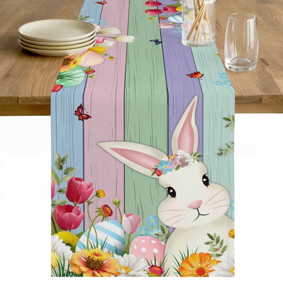 Easter Bunny Table Runner 70 Inches Long Farmhouse Dress Scarves ...