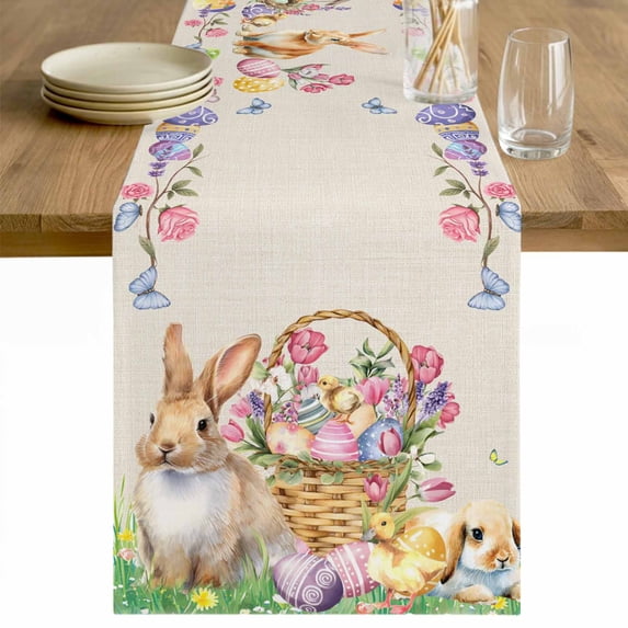 Easter Bunny Table Runner 72 Inches Long Farmhouse Dress Scarves ...