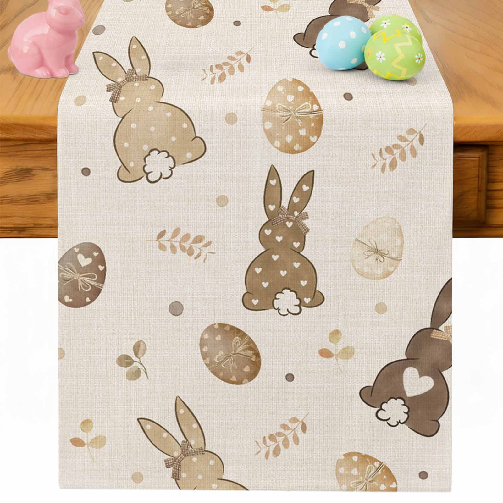 Easter Bunny Table Runner 72 Inches Long for Kitchen Dining, Spring ...