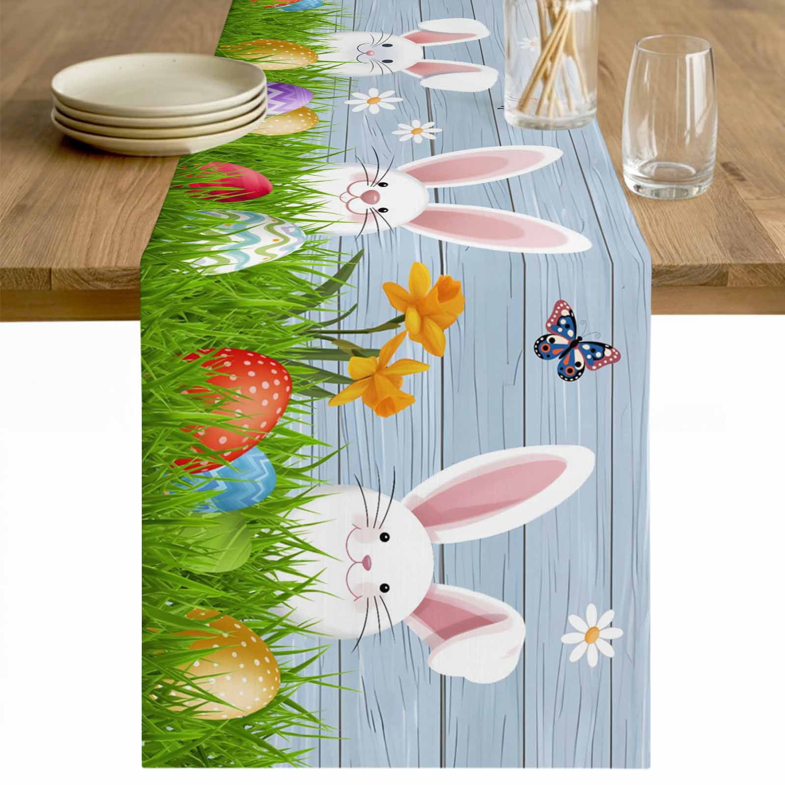 Easter Bunny Table Runner 90 Inches Long Farmhouse Dress Scarves ...
