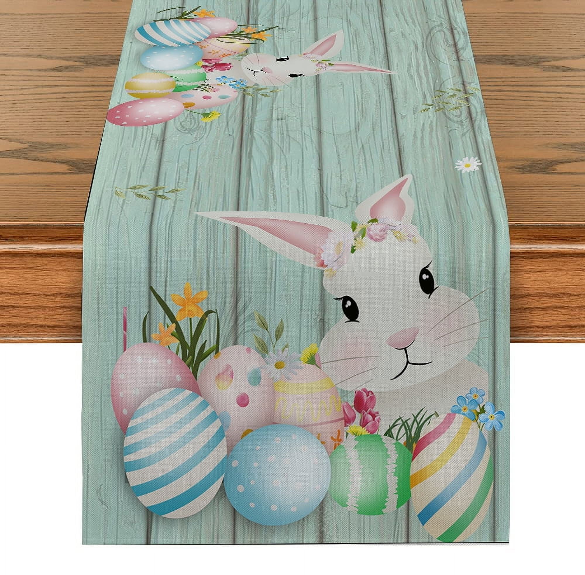 Easter Bunny Table Runner Kitchen Table r Farmhouse Dining Table ...