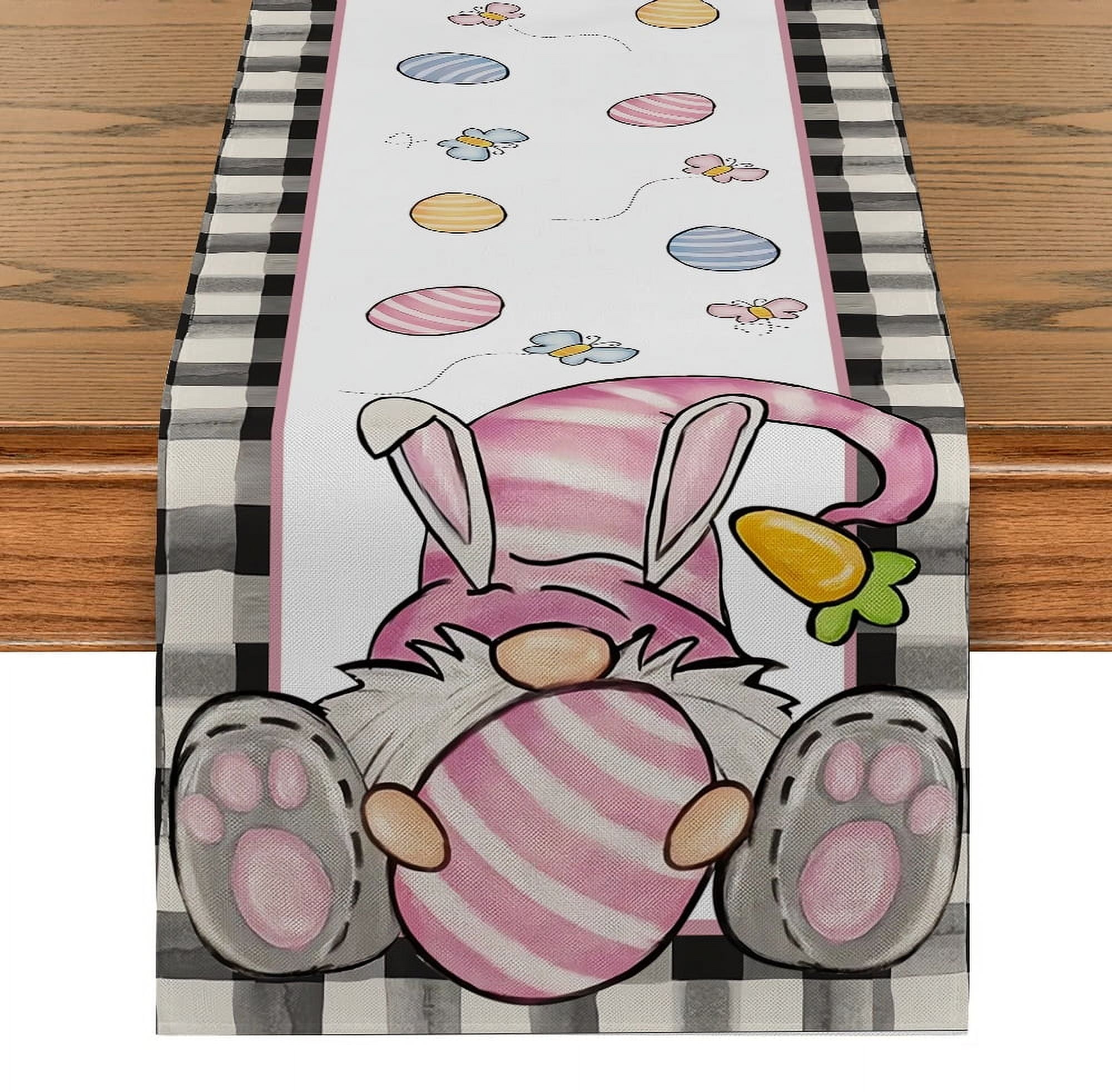 Easter Bunny Table Runners Dresser Table r Washable Kitchen Dining ...