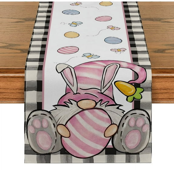 Easter Bunny Table Runners Dresser Table r Washable Kitchen Dining ...