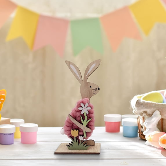 Easter Bunny Tabletop Ornaments 9in Wooden Bunny Signs Spring Bunny ...