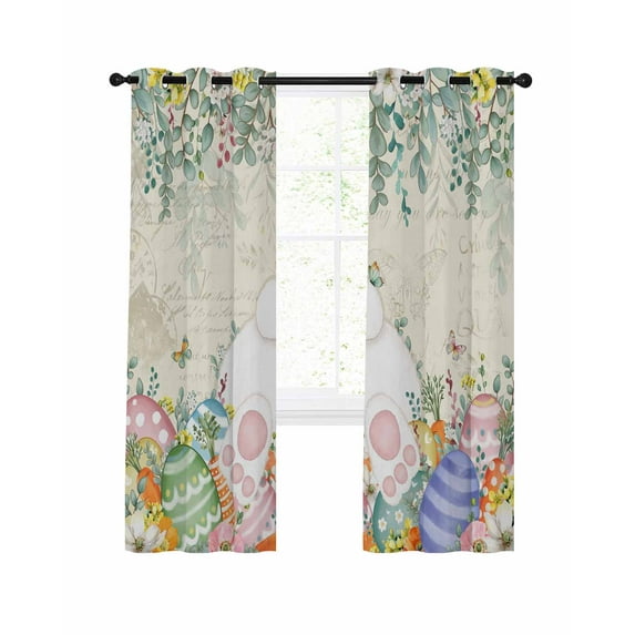 Easter Bunny Tail Blackout Curtains for Bedroom Living Room, Spring ...