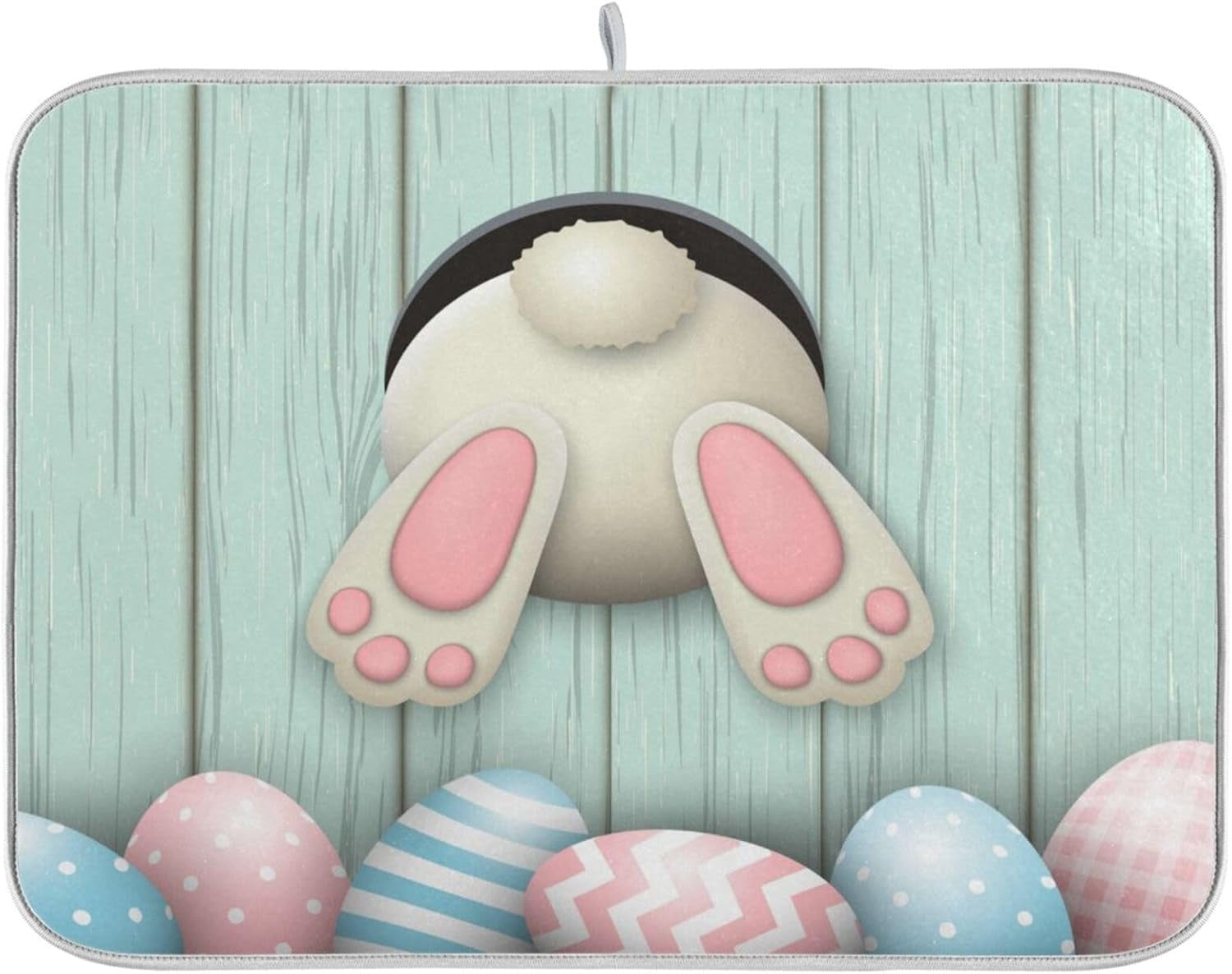Easter Bunny Tail Dish Drying Mat for Kitchen Counter Easter Eggs ...