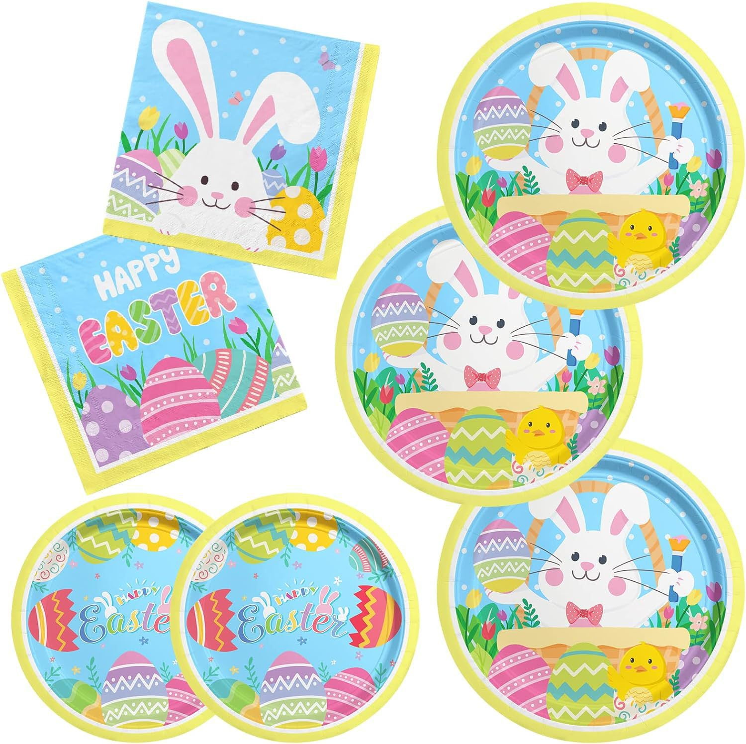 Easter Bunny Theme Party Set Children's Disposable Paper Plates Cups ...
