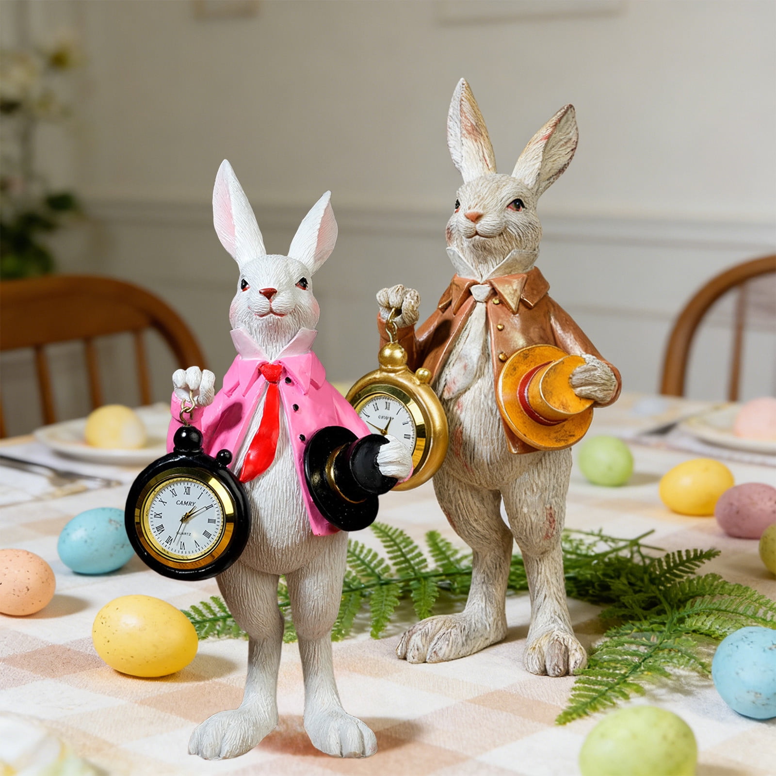 Easter Bunny Top Hat Gentleman Clock & Pocket Watch Ornament - Cute ...