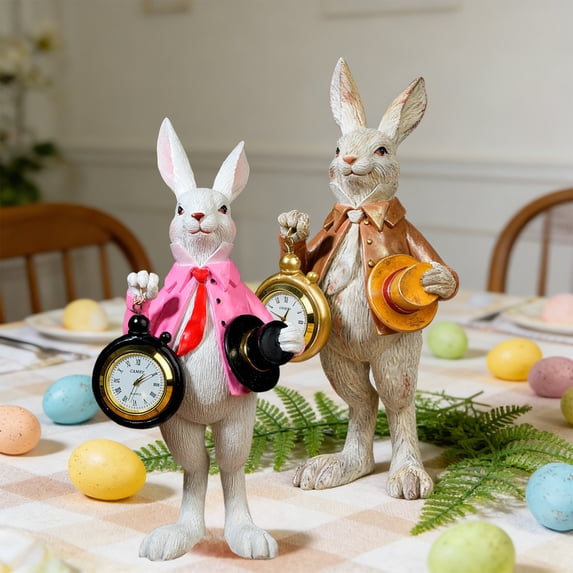 Easter Bunny Top Hat Gentleman Clock & Pocket Watch Ornament - Cute ...