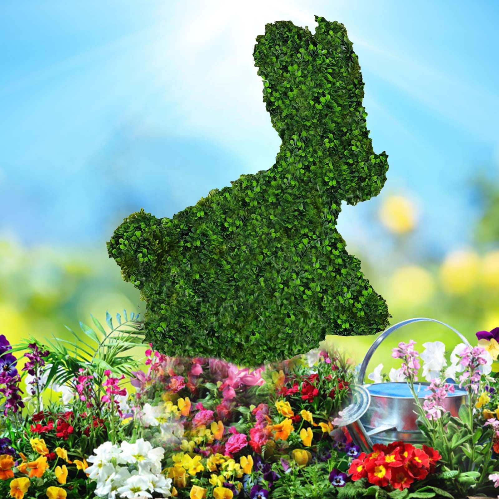 Easter Bunny Topiary, Green Artificial Bunny-Shaped Topiary Tree Pot ...