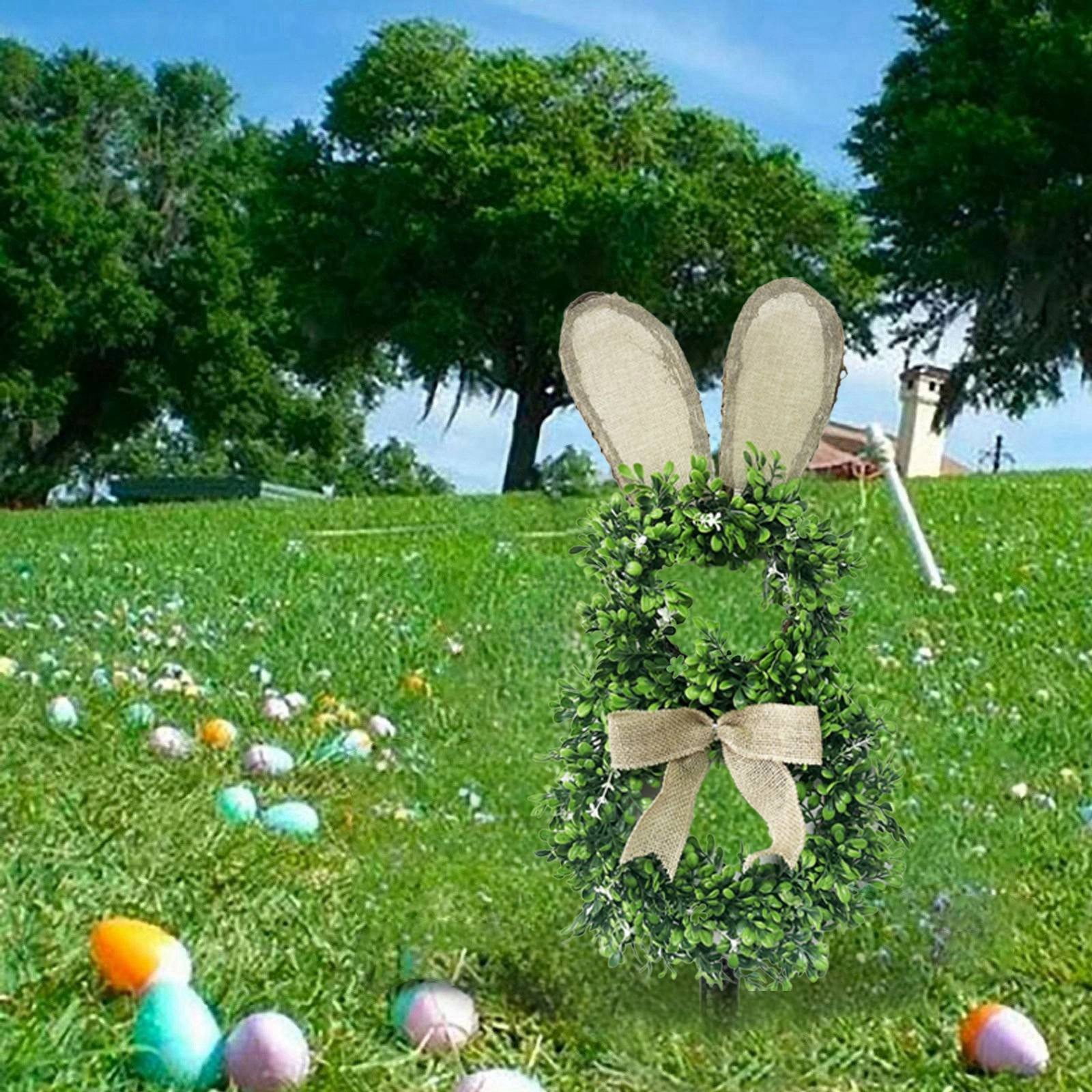 Easter Bunny Topiary, Green Artificial Bunny-Shaped Topiary Tree Pot ...