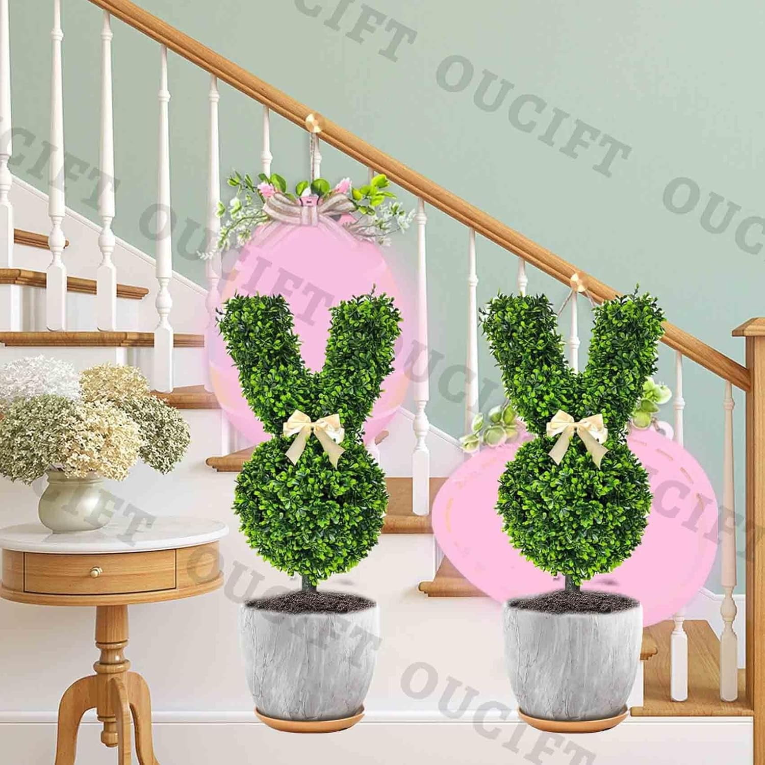 Easter Bunny Topiary - Rabbit Shaped Topiary Trees – Artificial Boxwood ...