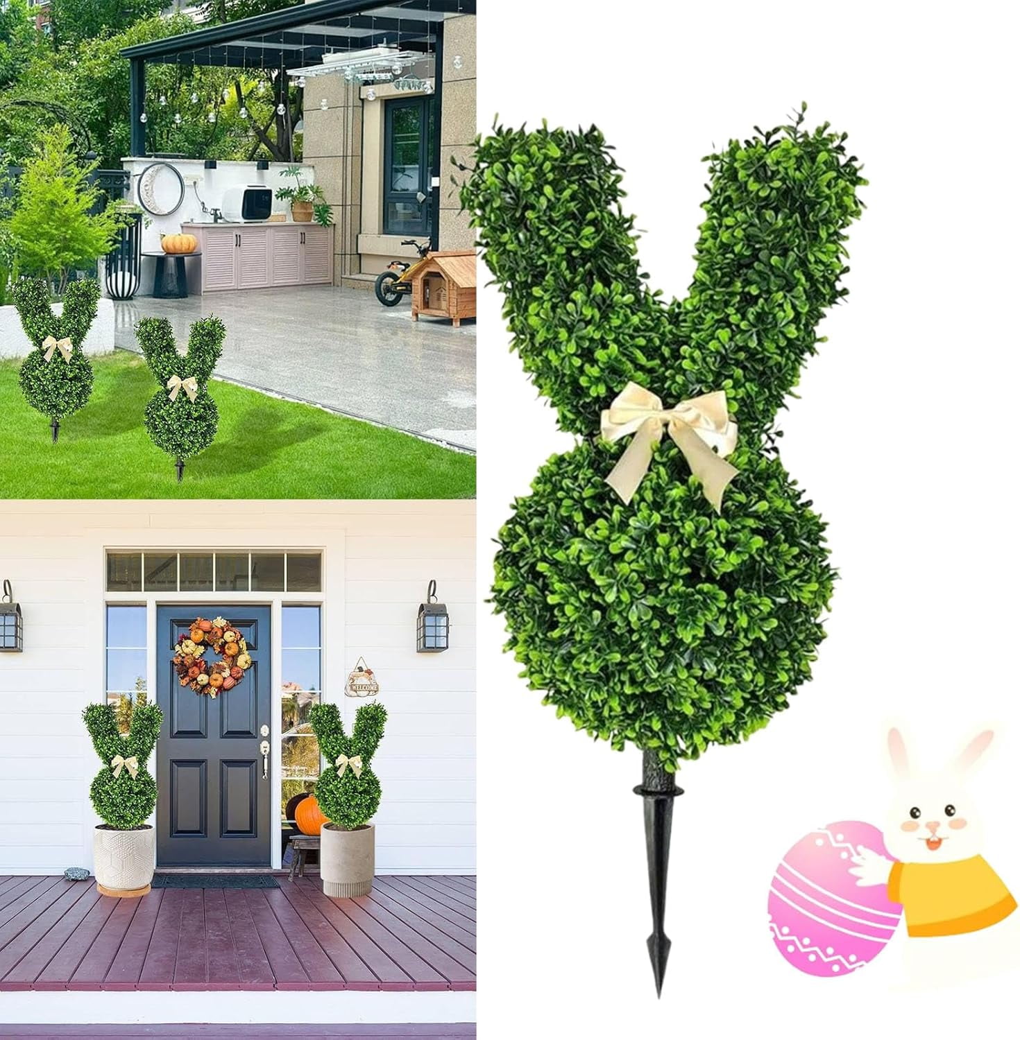 Easter Bunny Topiary, Topiary Bunnies Outdoor, Boxwood Bunny Topiary ...