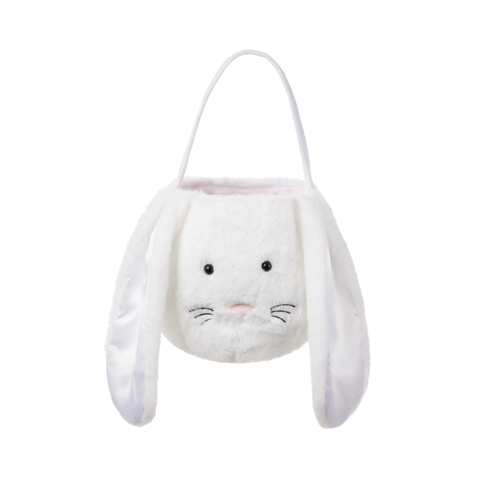 Easter Bunny Tote Bag, Cute Fuzzy Rabbit Ears Soft Plush Candy Handle ...