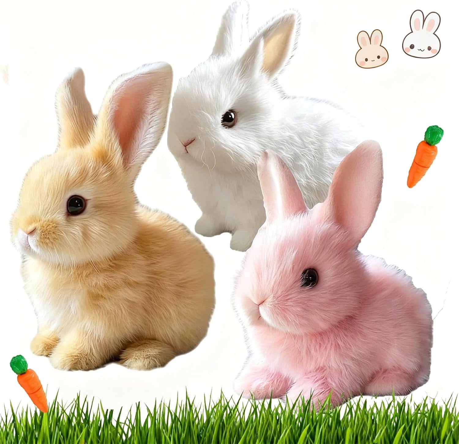 Easter Bunny Toy, Rabbit Interactive Hopping Electronic Pet Plush Bunny ...