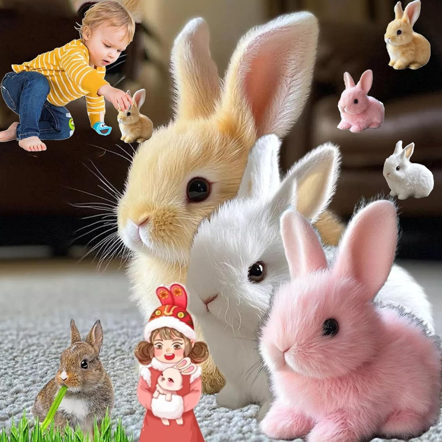 Easter Bunny Toys for Kids Bunby - My Realistic Bunny Toy, Bunbi ...