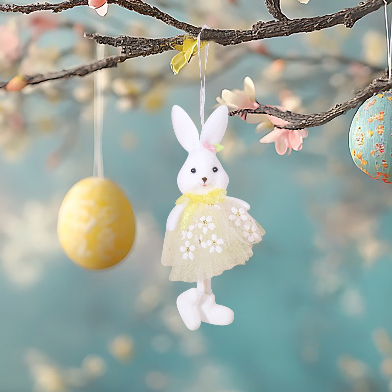 Easter Bunny Tree Pendant Ornament, Hanging Car Home Decor, Cute Plush ...