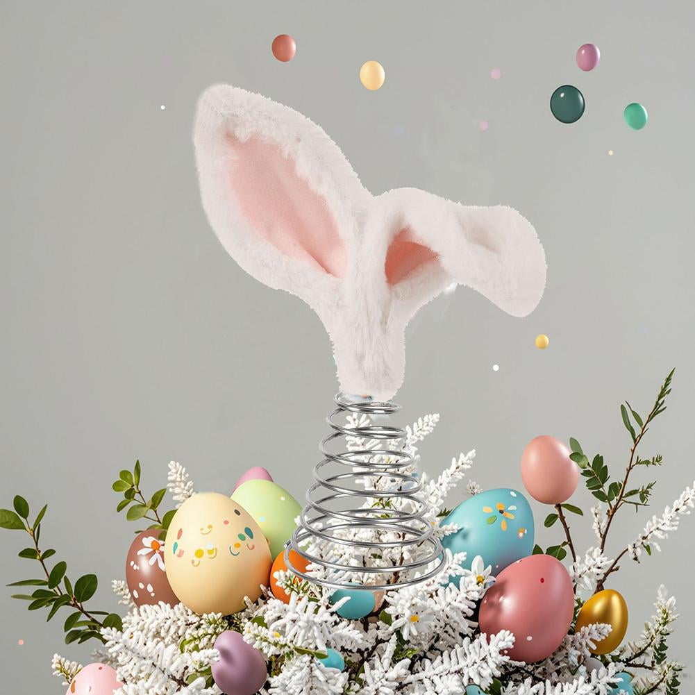 Easter Bunny Tree Topper Decoration Spring Plush Rabbit Easter Basket ...