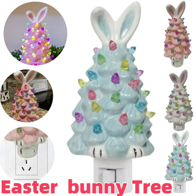Easter Bunny Tree with Lights Easter Tree Decorations Office Tabletop ...