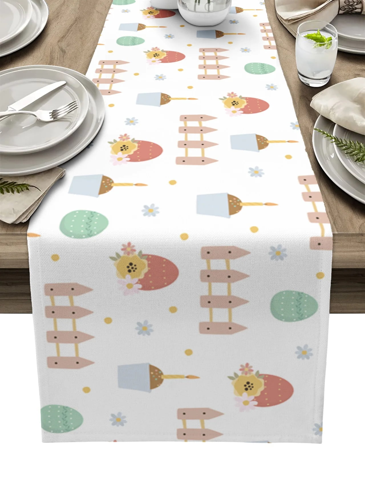 Easter Bunny Turnip Linen Texture Table Runner Wedding Decor Table ...