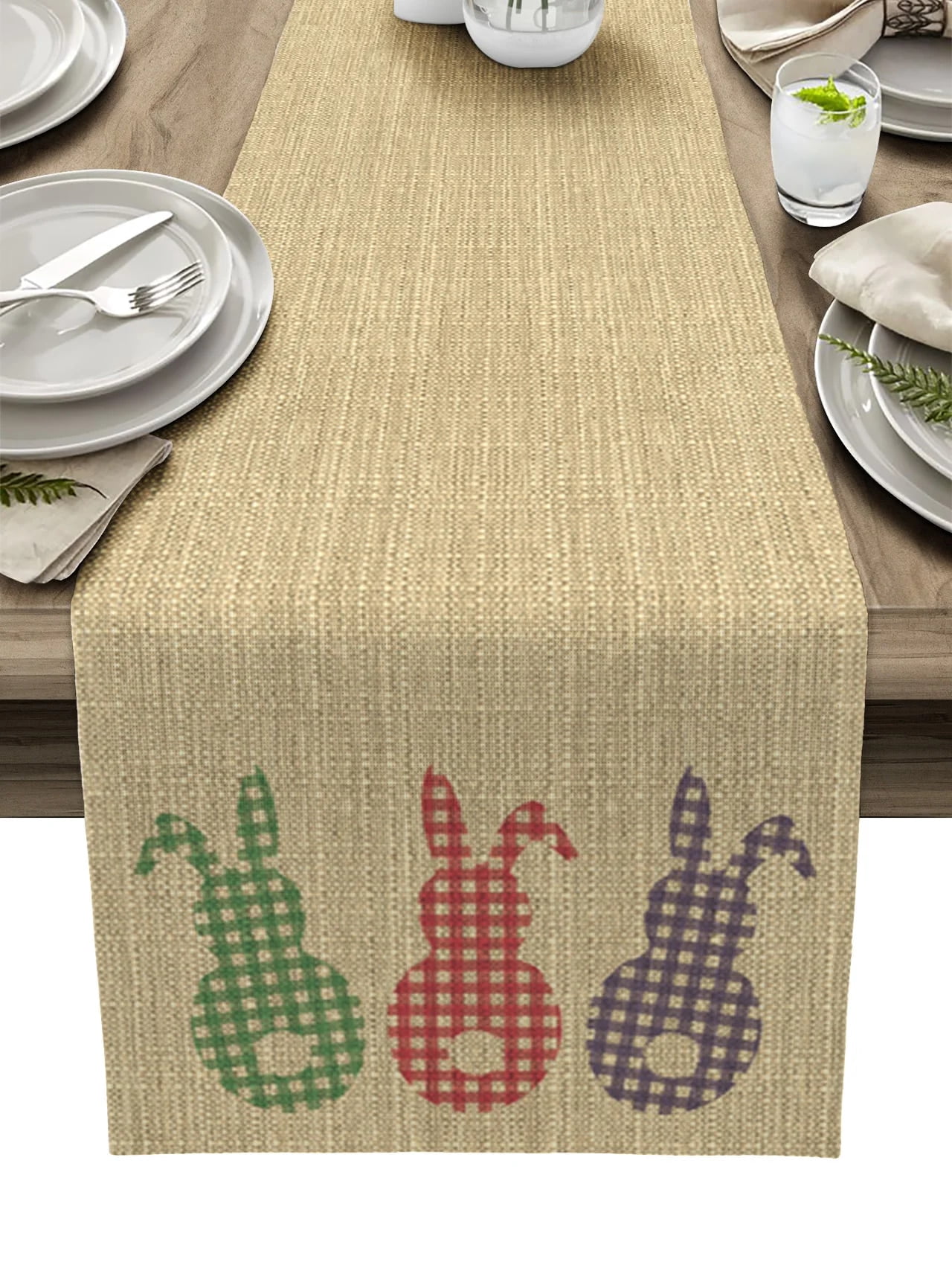 Easter Bunny Turnip Linen Texture Table Runner Wedding Decor Table ...