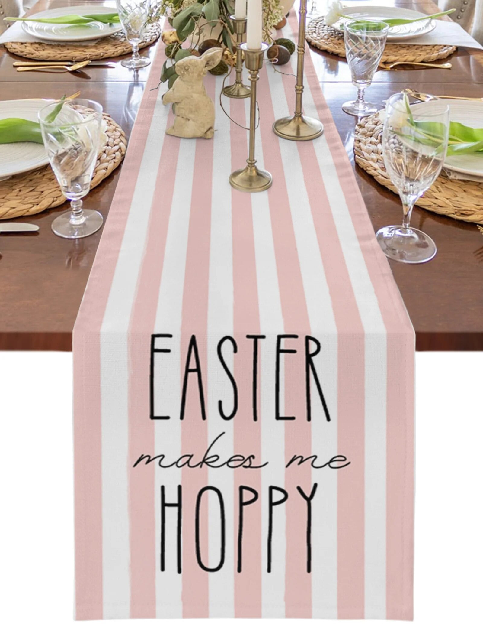 Easter Bunny Turnip Linen Texture Table Runner Wedding Decor Table ...