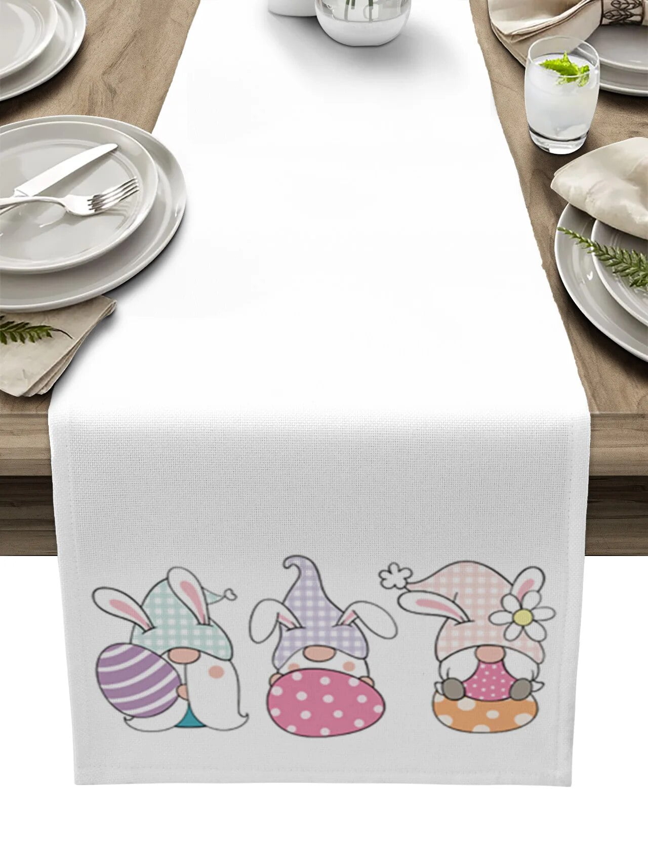 Easter Bunny Turnip Linen Texture Table Runner Wedding Decor Table ...