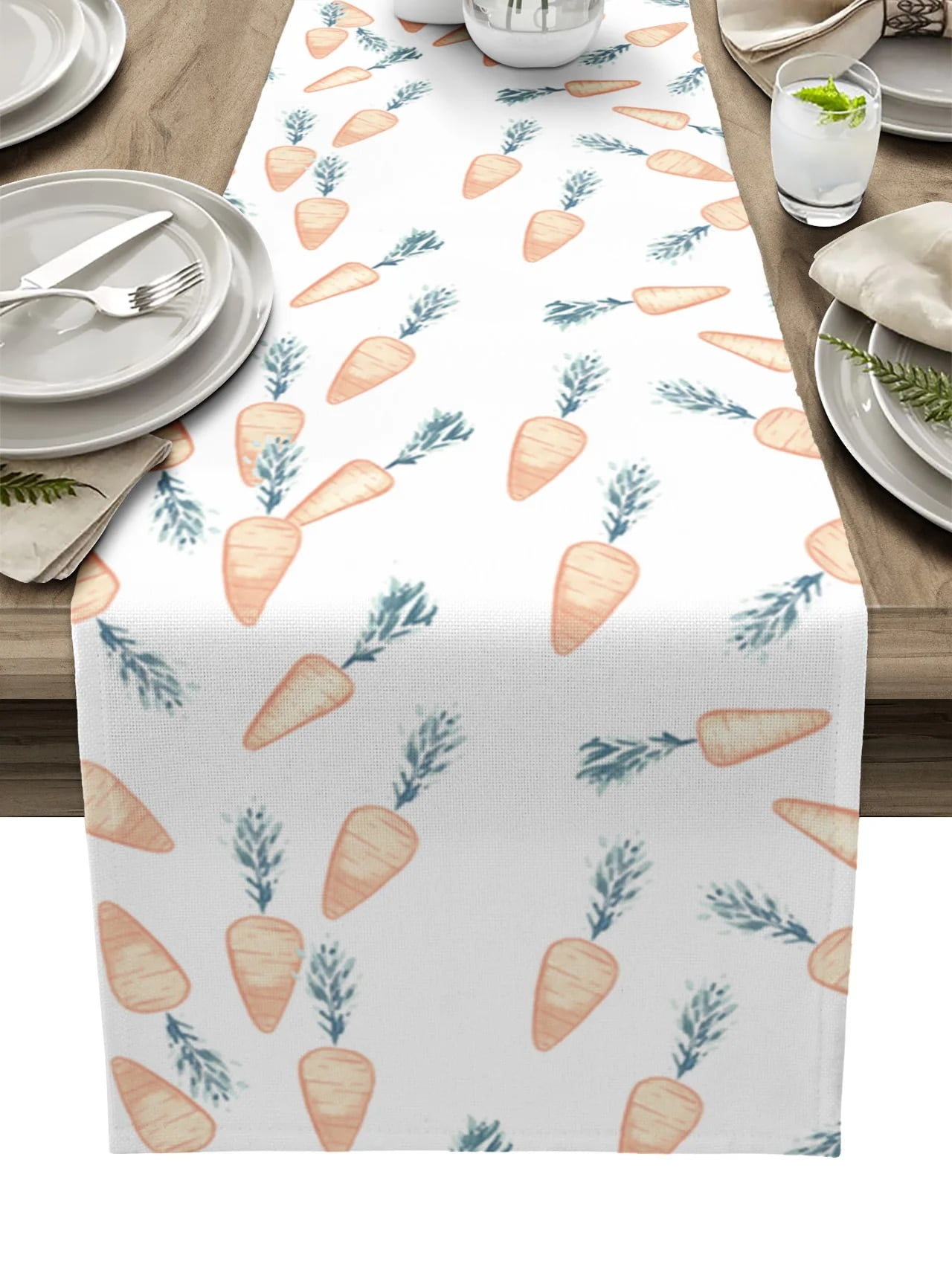 Easter Bunny Turnip Linen Texture Table Runner Wedding Decor Table ...
