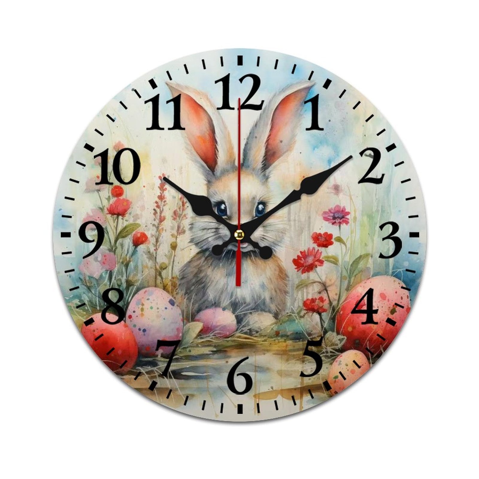 Easter Bunny Wall Clock Modern Design Clocks Wall Hanging Home Office ...