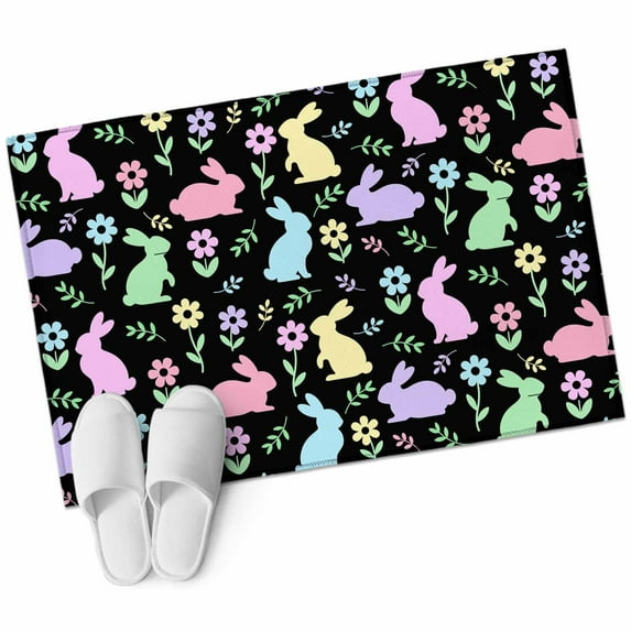 Easter Bunny Washable Area Rug 2 x 3 ft Spring Blue Red Pink Purple ...