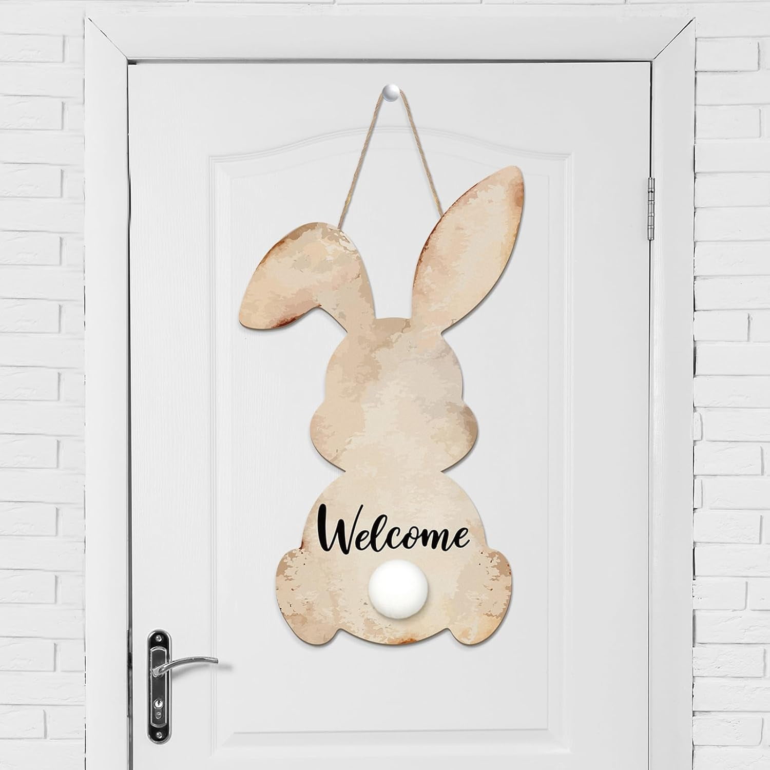 Easter Bunny Welcome Door Sign Easter Wall Hanging Sign for Front Door ...