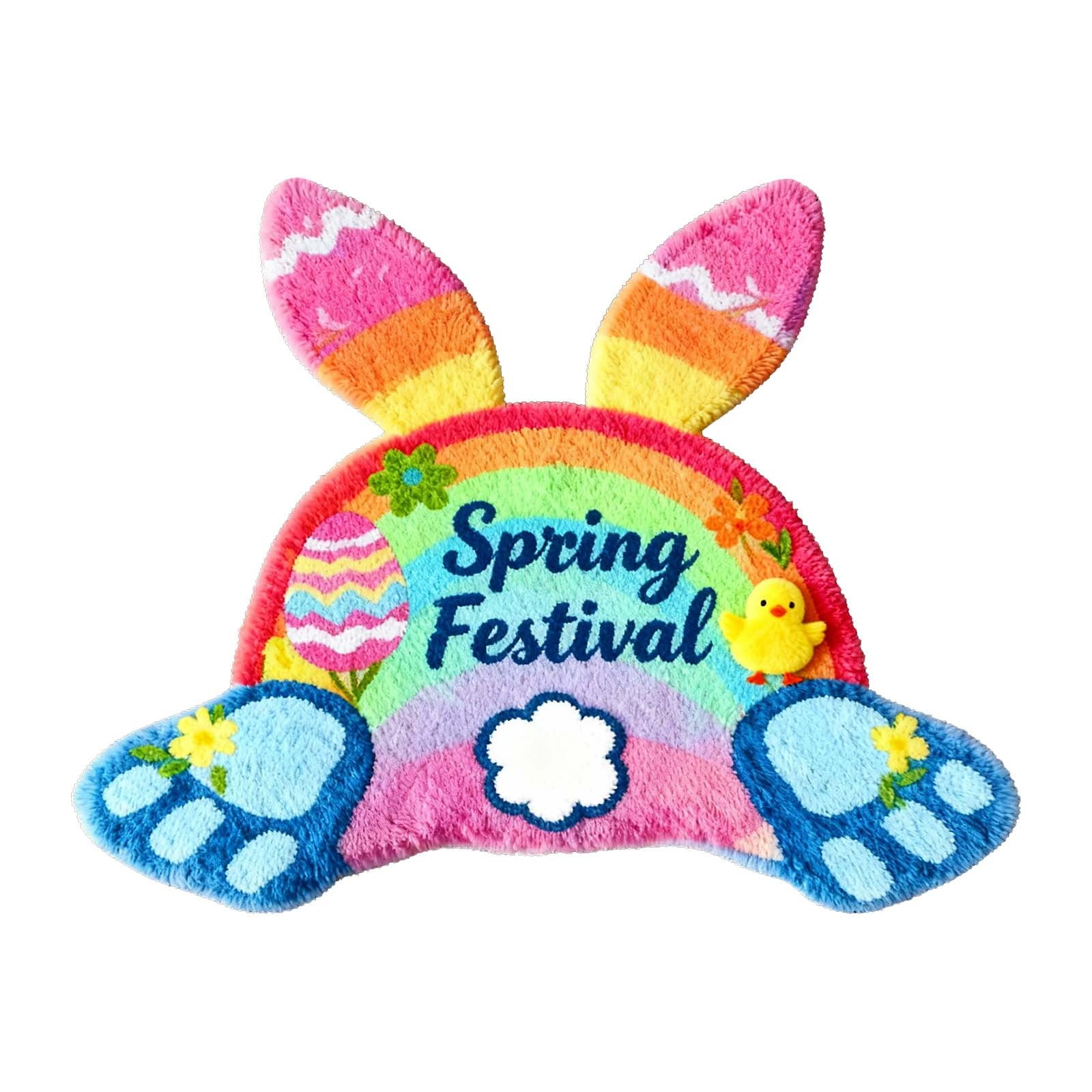 Easter Bunny Welcome Doormat Absorbent Non- Durable Floor Mat Soft Cute ...