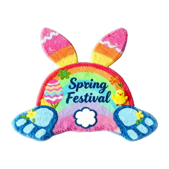 Easter Bunny Welcome Doormat Absorbent Non- Durable Floor Mat Soft Cute ...