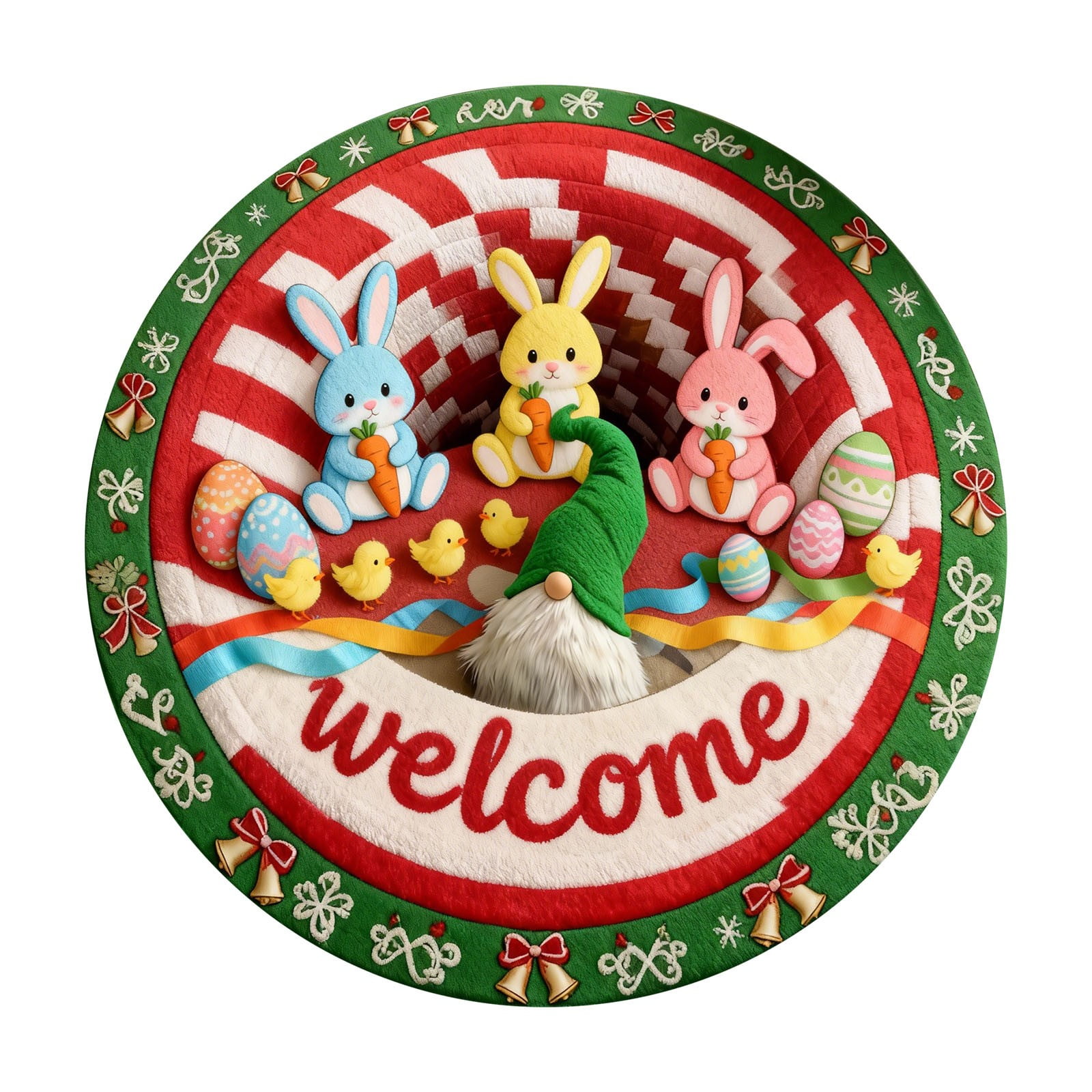 Easter Bunny Welcome Doormat Soft Absorbent Non- Durable Indoor Outdoor ...