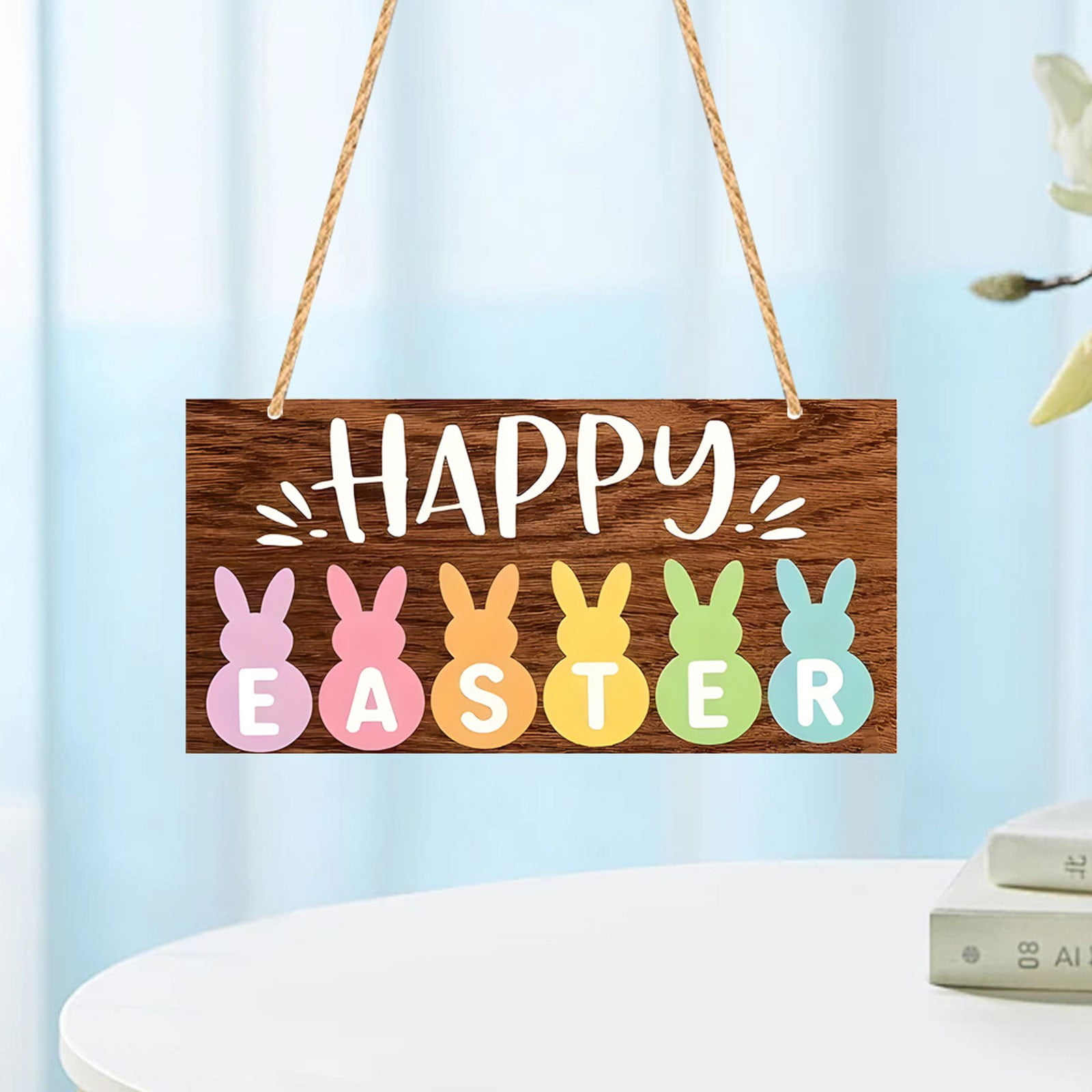 Easter Bunny Welcome Sign Colorful Bunny Design Acrylic Material Indoor ...