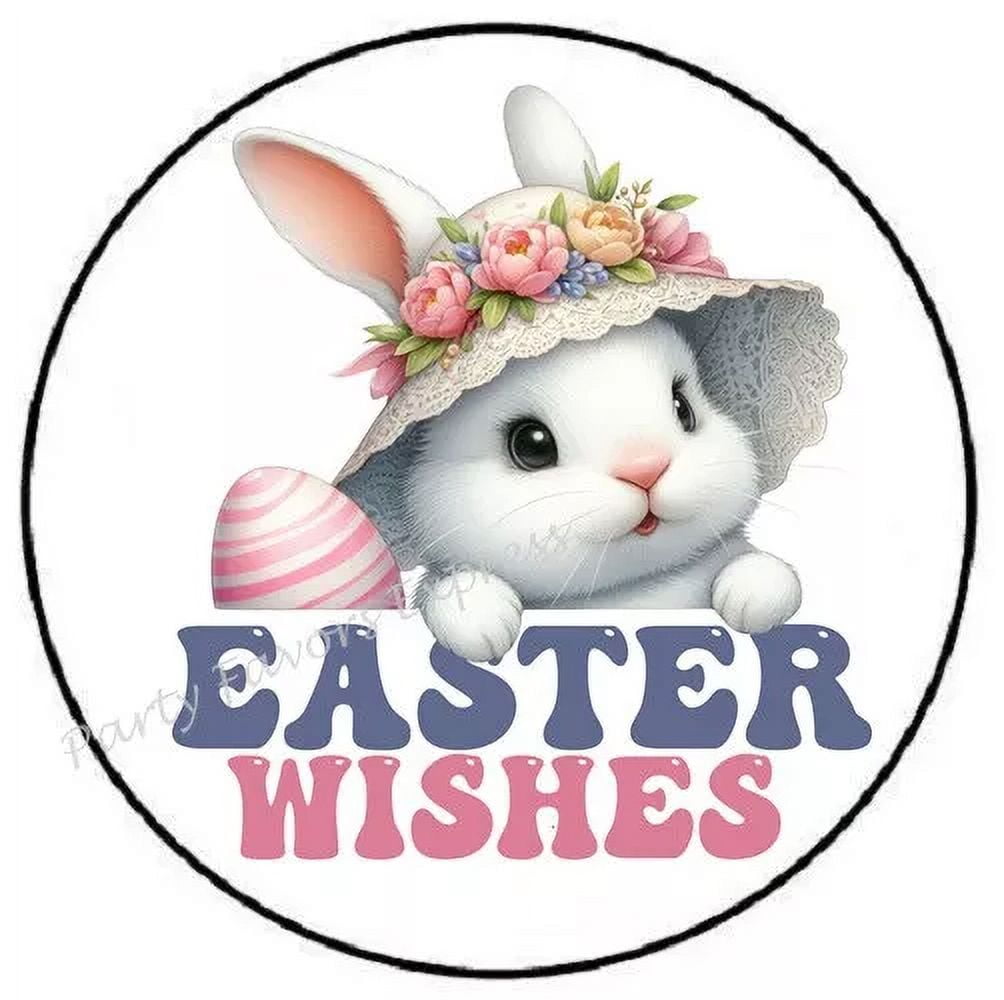 Easter Bunny Wishes Sticker Party Favors Sticker Envelope Seals Labels ...