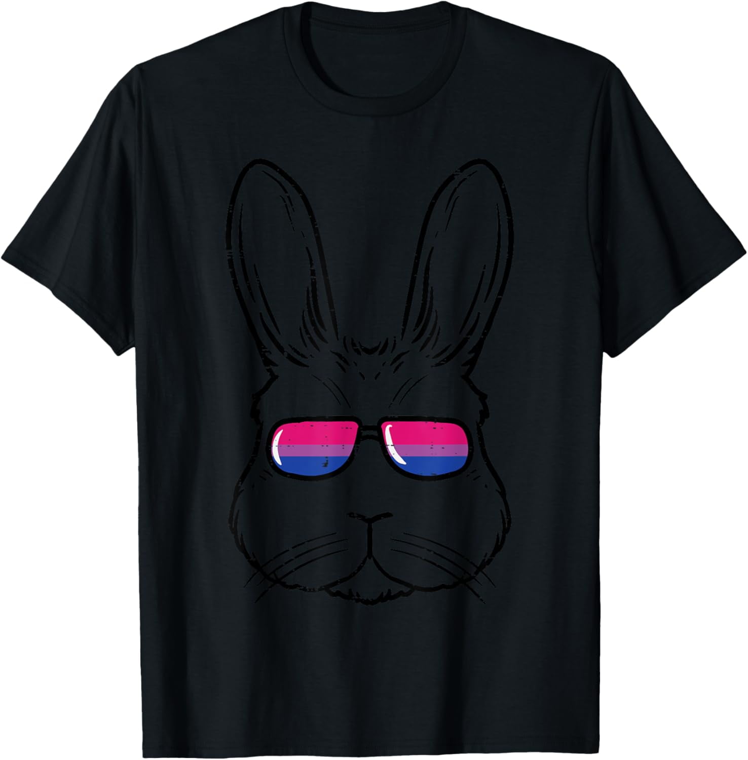 Easter Bunny With Glasses Bisexual Cool Rabbit Bi LGBTQ T-Shirt men and ...