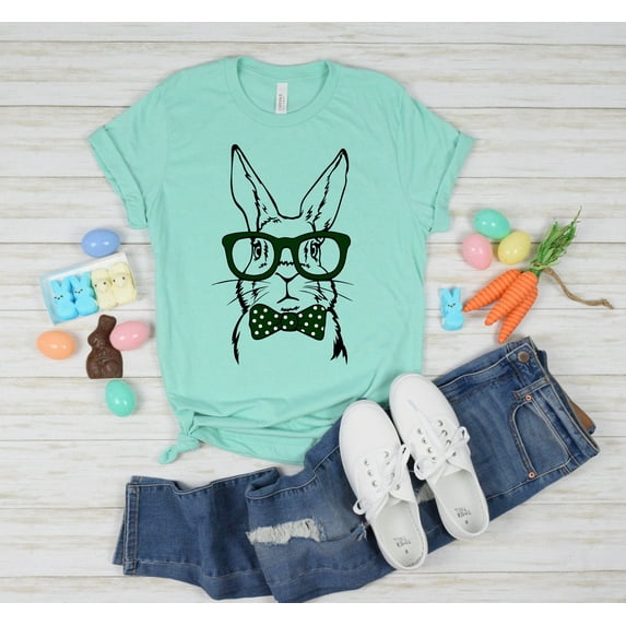 Easter Bunny With Glasses Shirt Easter Bunny Shirt Bunny With Glasses ...