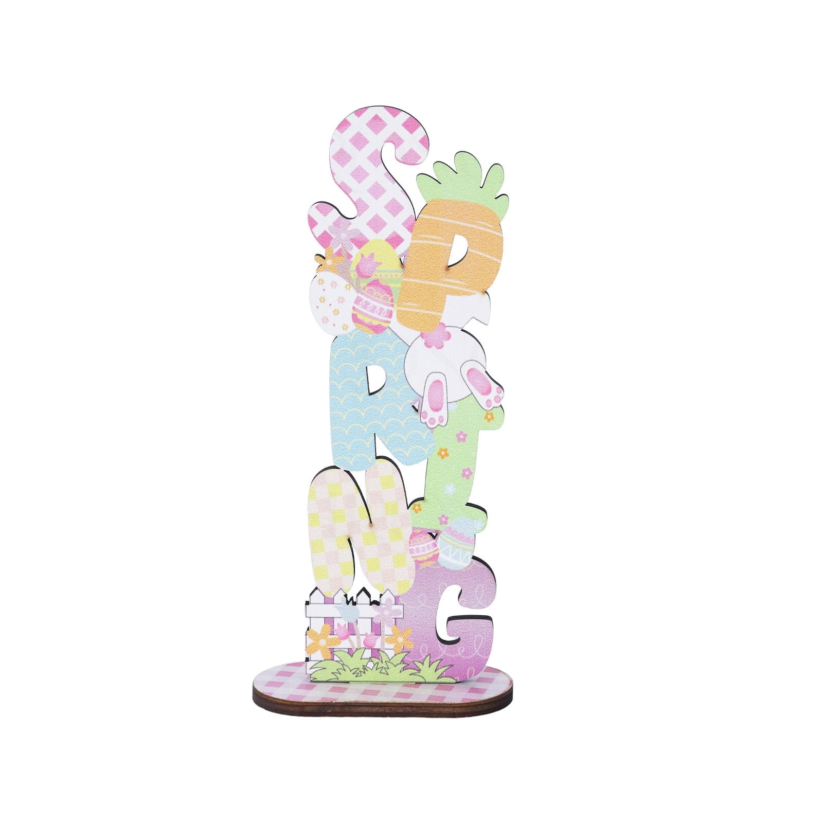Easter Bunny Wooden Table Centerpiece Signs Tabletop Stand Rabbit Decor ...