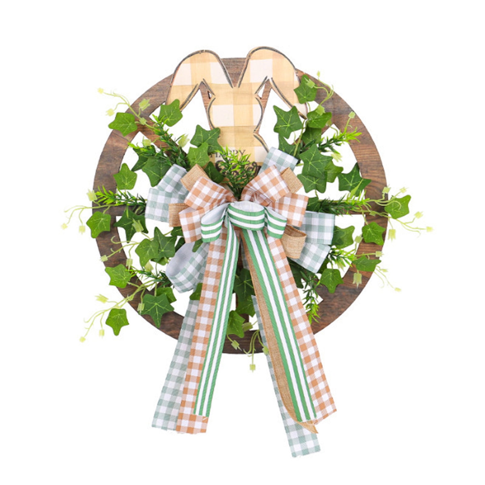 Easter Bunny Wreath Door Hanger Front Door Wall Decoration Floral Scene ...