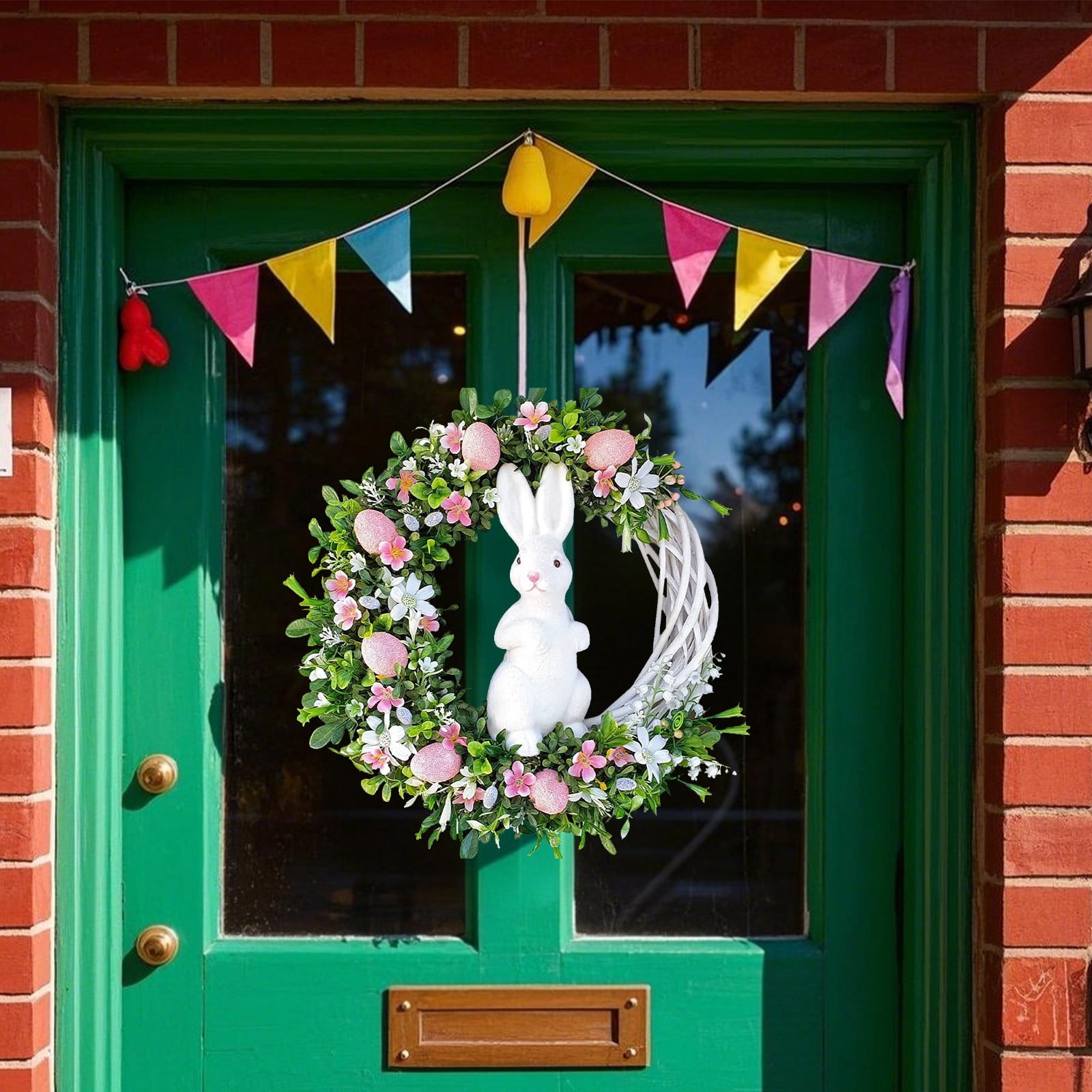 Easter Bunny Wreath Festive Floral Decoration For Home Easter & Spring ...