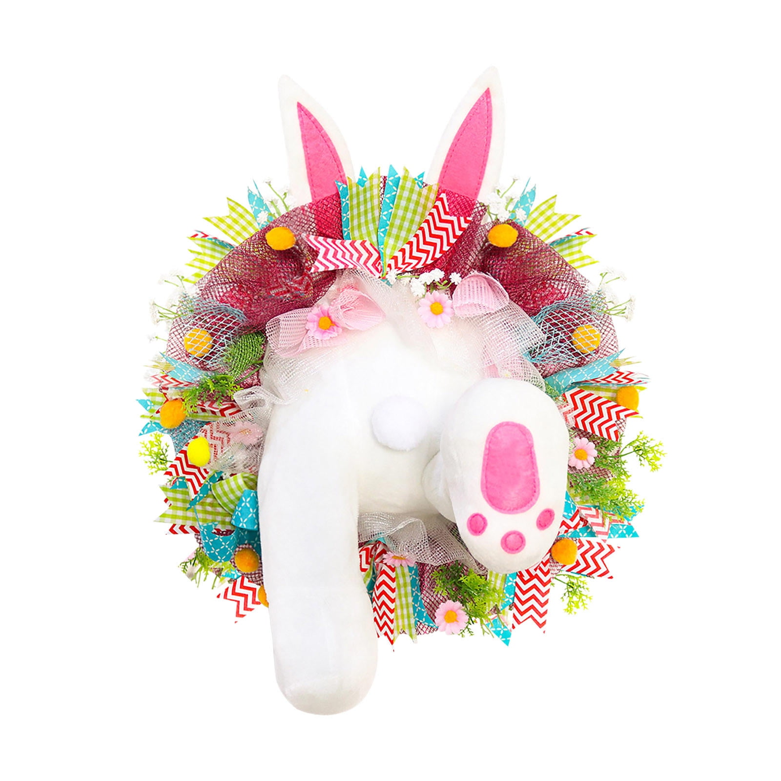 Easter Bunny Wreath For Front Door Cute Rabbit Garland Wreaths Rustic ...