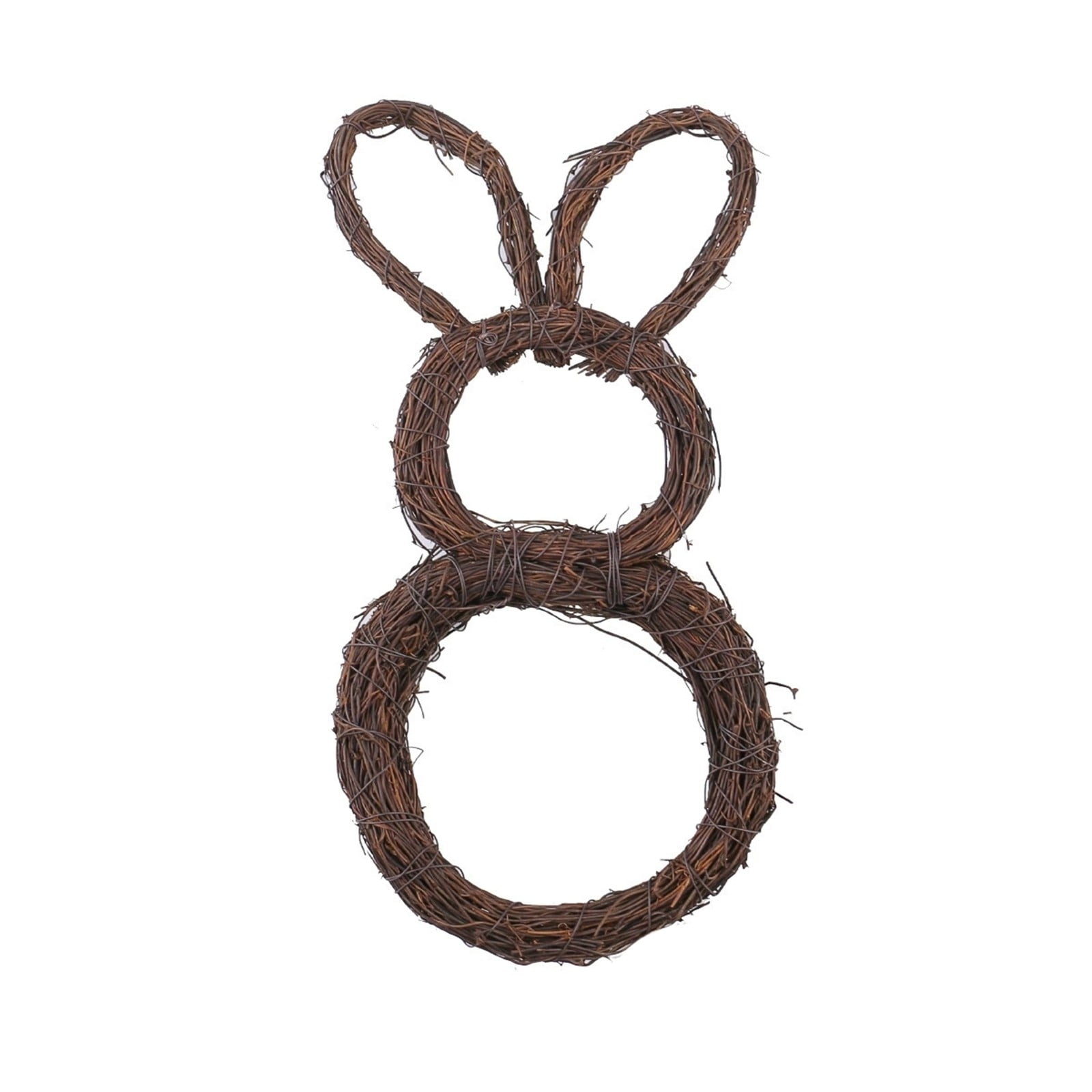 Easter Bunny Wreath Grapevine, Handmade Rattan Bunny-Shaped Garland DIY ...