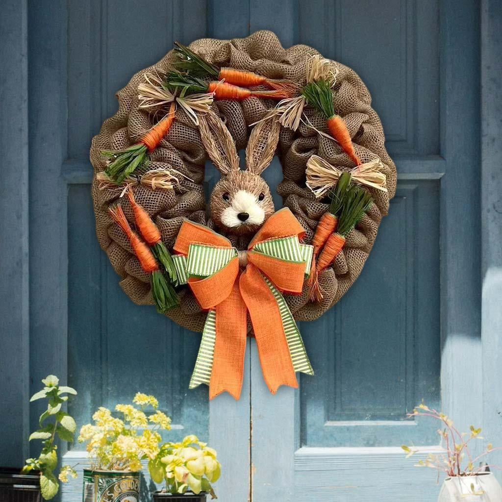 Easter Bunny Wreaths 17.7inch Spring Summer Wreath Rabbit Garland ...