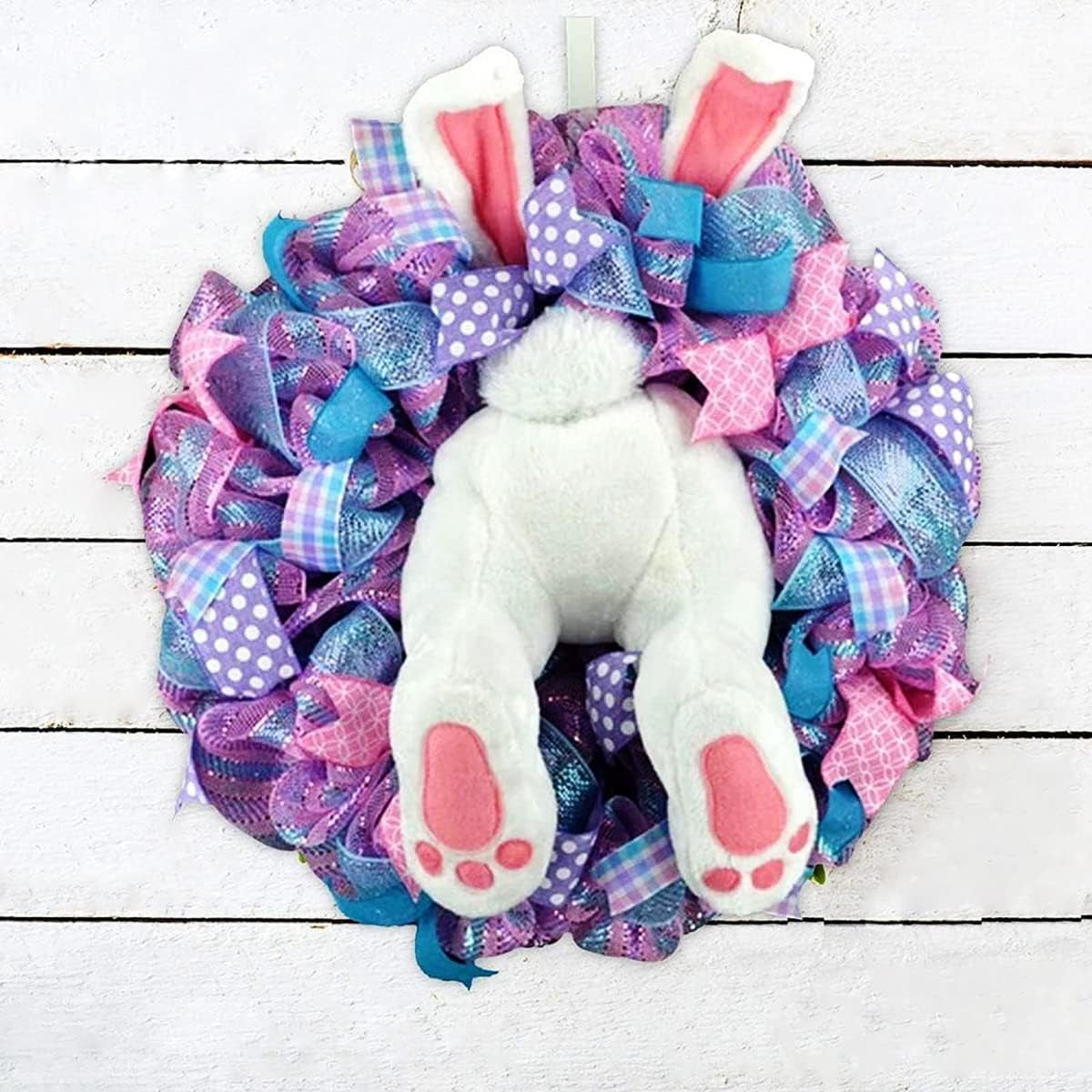 Easter Bunny Wreaths for Front Door, 2025 New Bunny Door Ornament ...