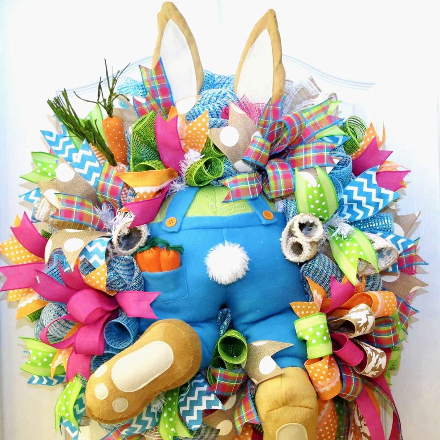Easter Bunny Wreaths for Front Door, 2025 New Bunny Door Ornament ...
