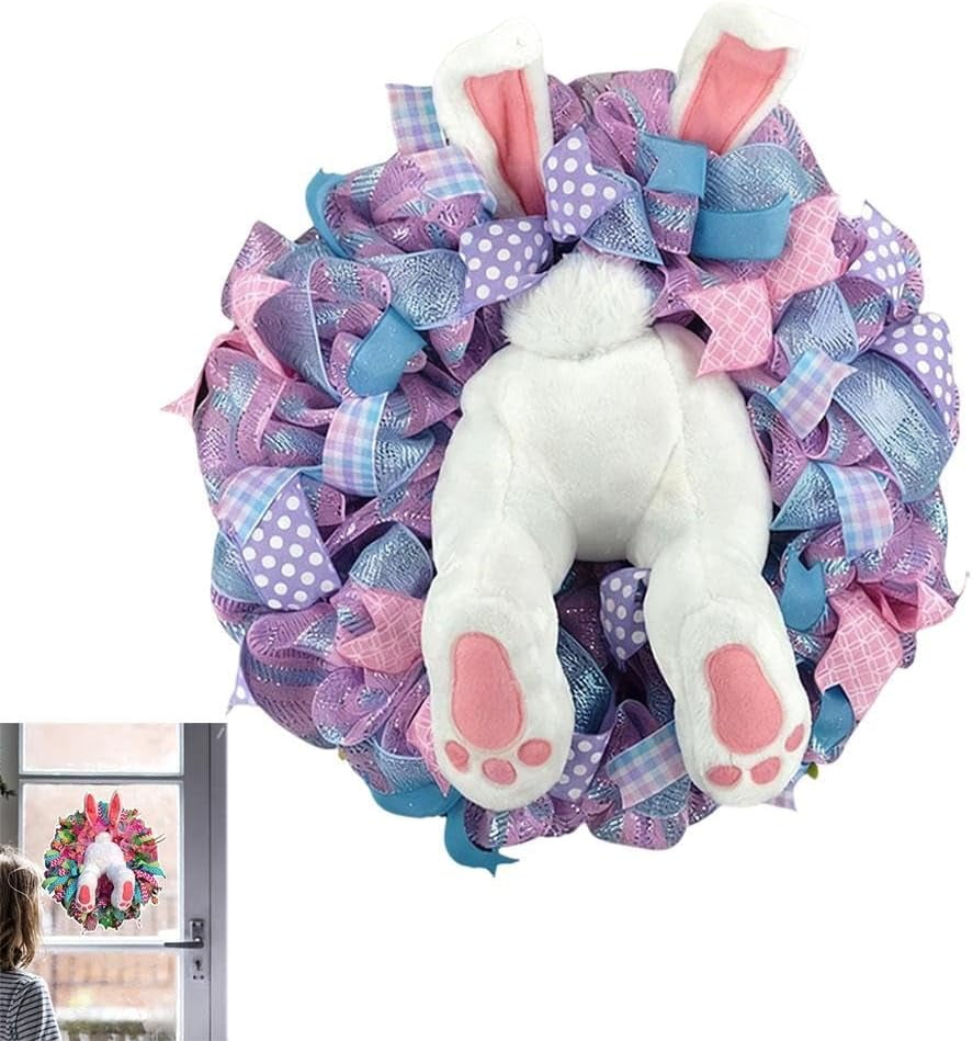 Easter Bunny Wreaths for Front Door, 2027 New Bunny Door Ornament ...