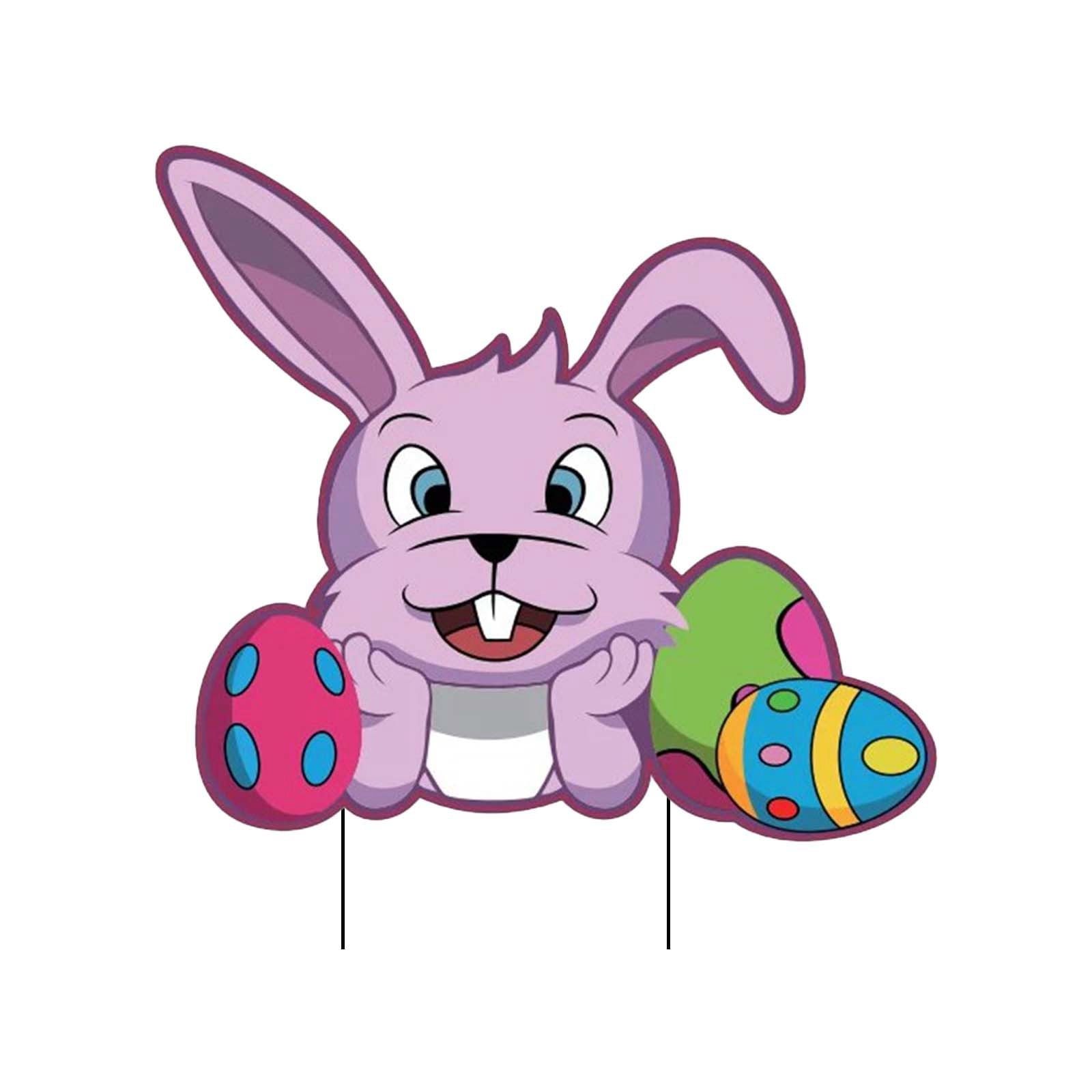 Easter Bunny Yard Signs Easter Yard Decorations Rabbit Yard Stakes ...