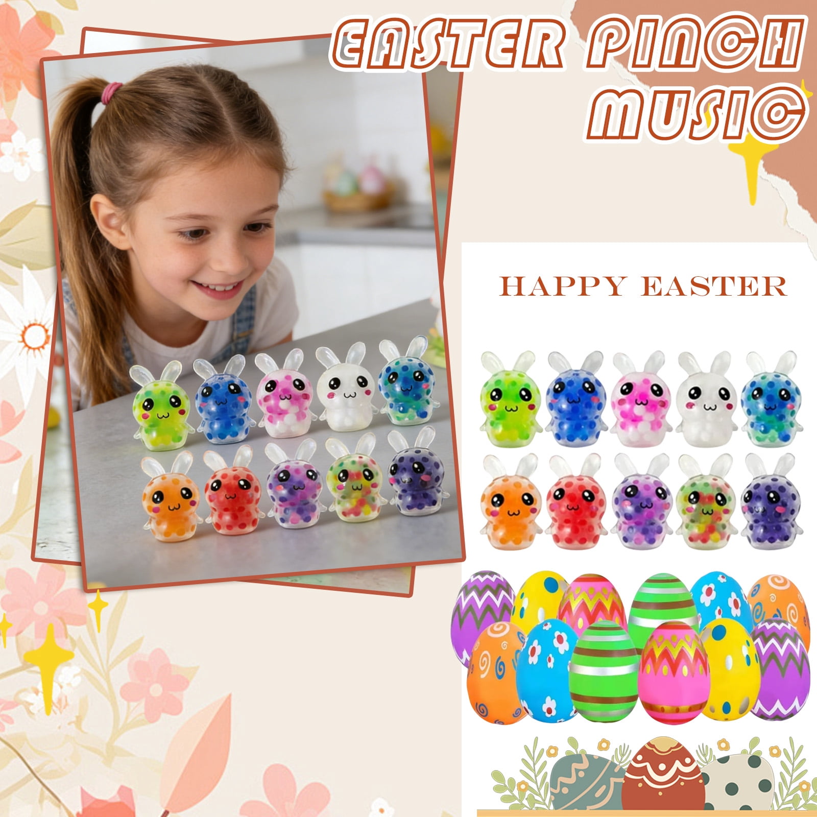 Easter Bunny and Egg Squishies – 12 Bunnies + 12 Eggs in Soft Slow ...